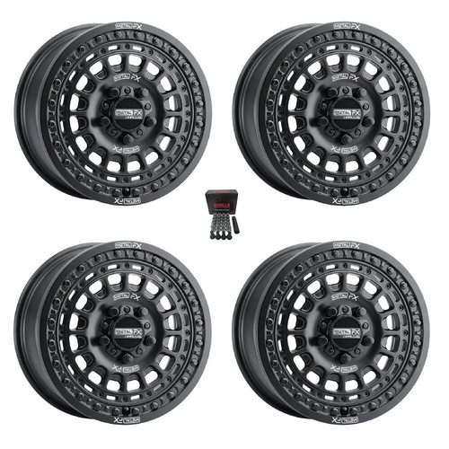 Metal FX Hitman R Beadlock 15" Wheels Black Polaris RZR Turbo R & Pro R ...