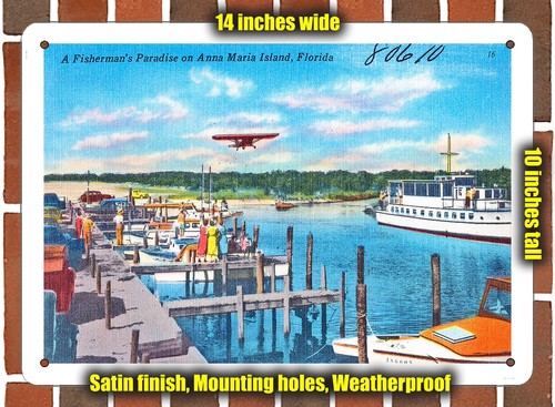 Metal Sign - Florida Postcard - A Fisherman's Paradise On Anna Maria ...