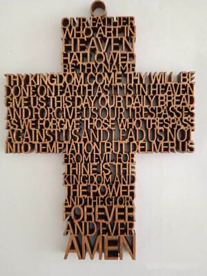 Lords Prayer Wall Cross Our Father in English Small 15cm x 11cm ...
