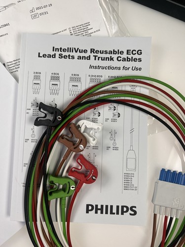 Philips 5 Lead Set, AAMI ICU, Grabber, ECG | M1968A | 98980312584 ...