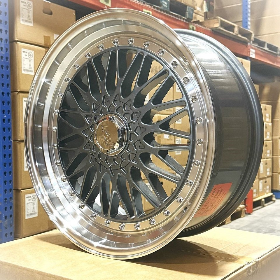 20" RS STYLE GUNMETAL MACHINE LIP STAGGERED WHEELS RIMS 20X8.5/9.5 ...
