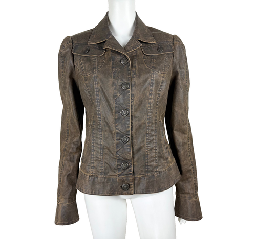 PERUVIAN CONNECTION Coat Waxed Cotton Jacket - Size US 8 - NTSF | eBay