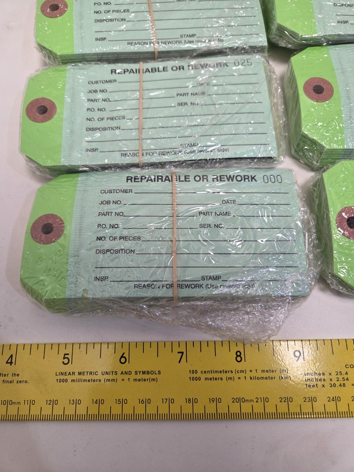 REPAIRABLE-REWORK Tag, 2-Part, Green, 2-3/8" x 4-3/4" Lot Of 500 | eBay