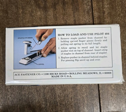 VINTAGE Stapler-Tacker by ACE Fastener Corp Pilot No 404 ORIGNAL BOX W ...
