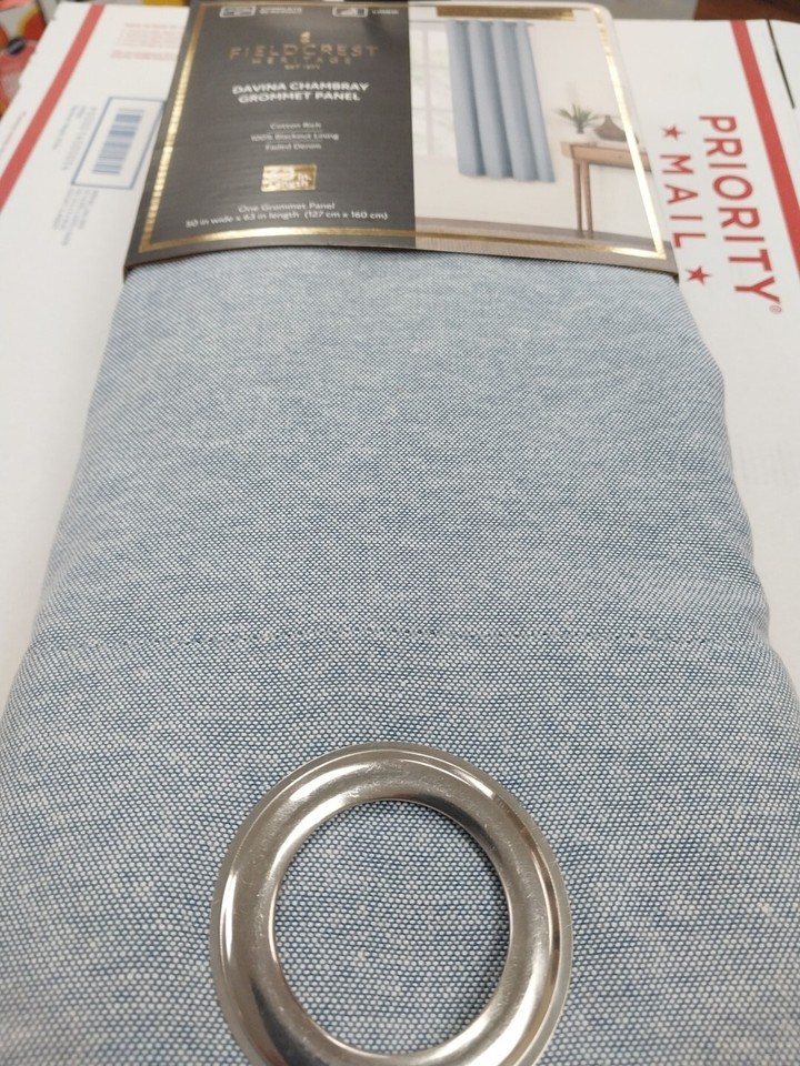 Fieldcrest Heritage Davina 100% Blackout Grommet Curtain 50 x63in Faded ...
