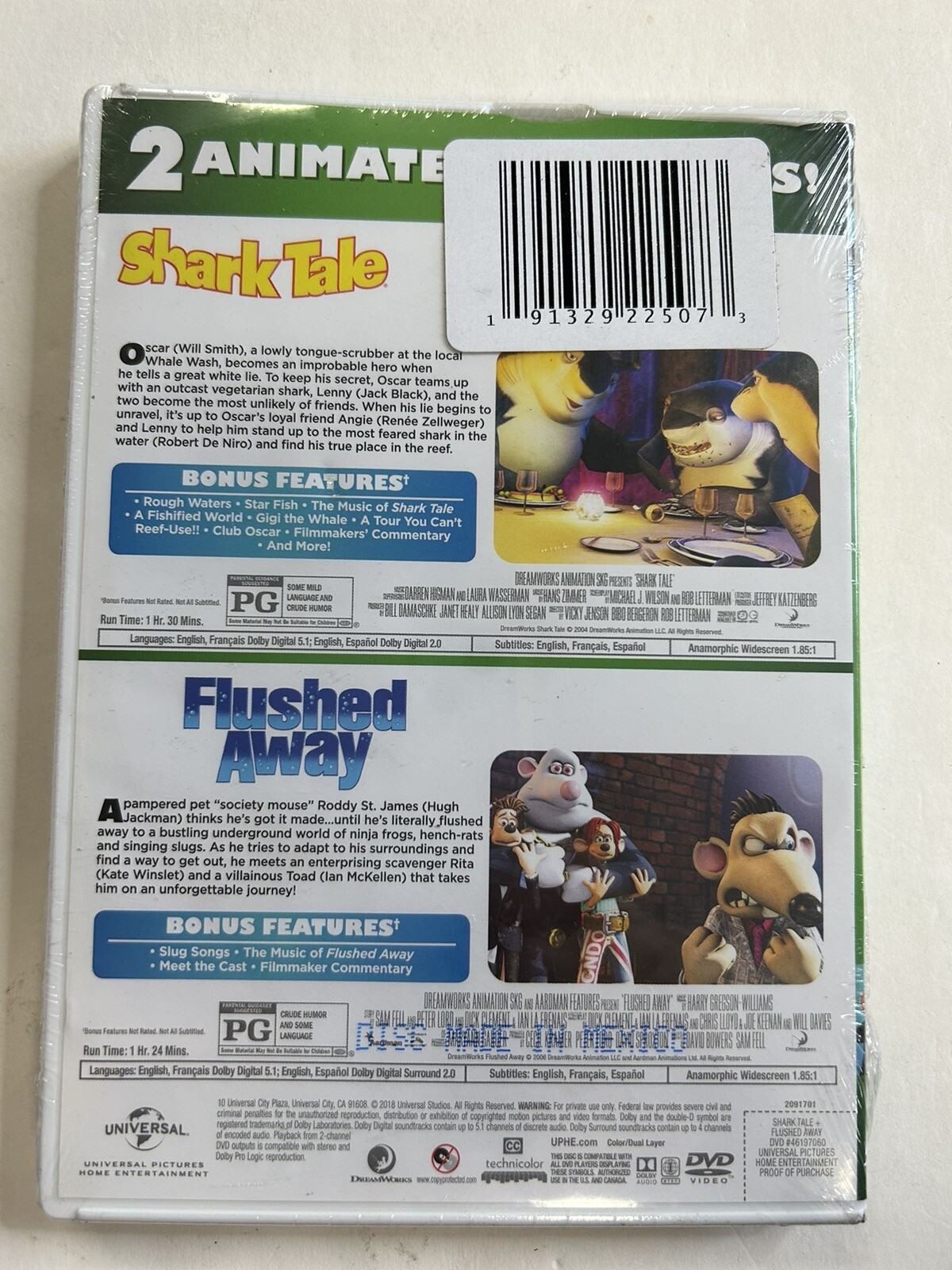 Shark Tale & Flushed Away , New DVD ( 2-Movie Collection ) | eBay