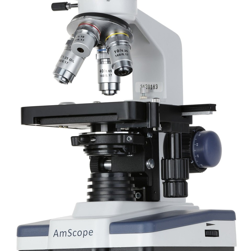 AmScope 40-2500X LED Digital Binocular Compound Microscope +3MP Camera+ ...