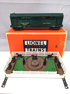 Lionel #3356 Santa Fe Operating Horse Car and Corral Original Box C-8 ...