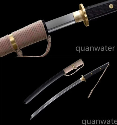 1095 Steel Strong Outdoor Survival Japanese Sword Wakizashi Copper ...