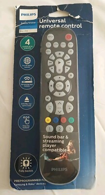 Philips Universal TV Remote Control Compatible w ROKU & SAMSUNG for 4 ...
