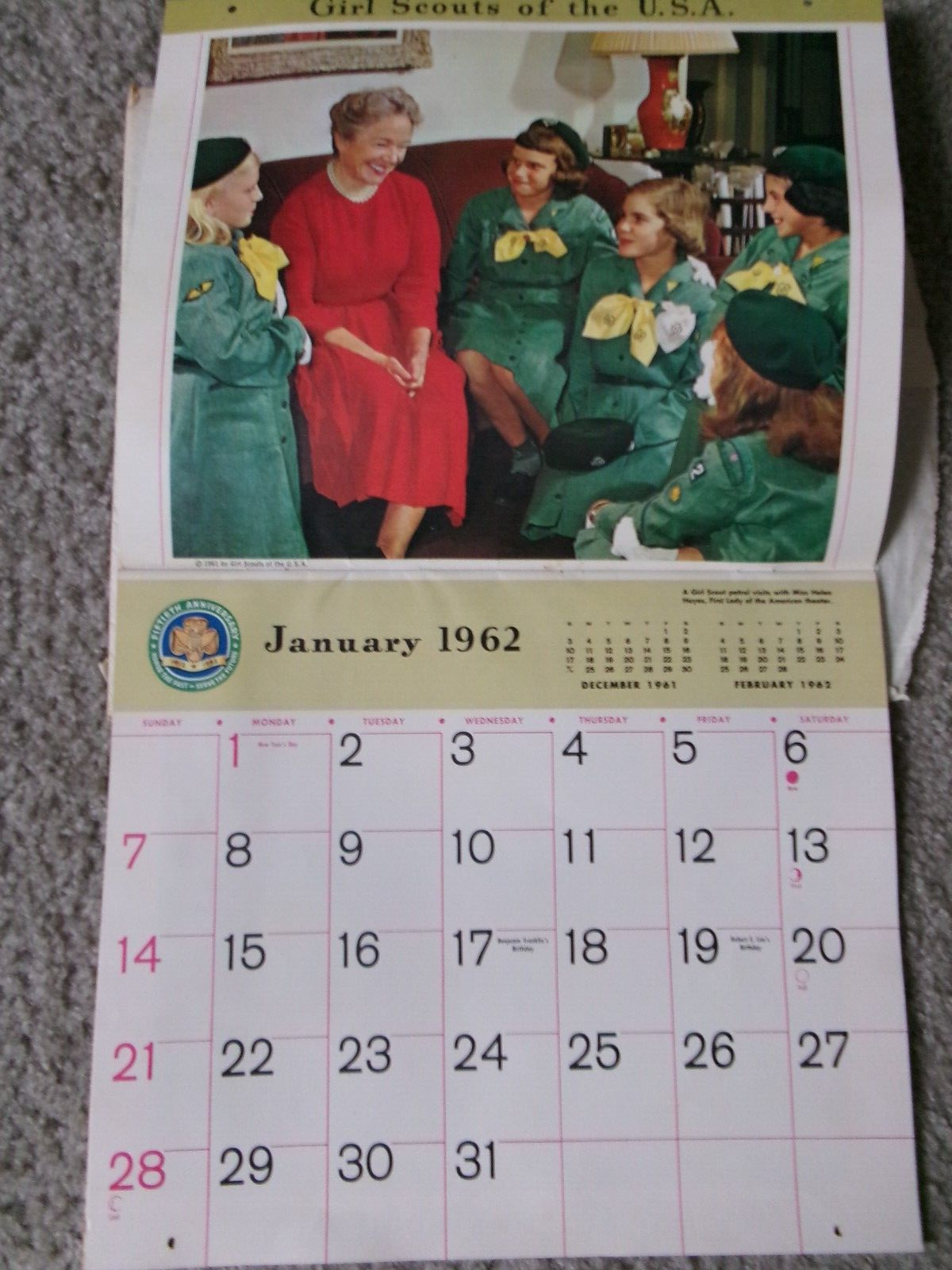 1962 Girl Scouts Calendar with Original Sleeve free shipping | eBay