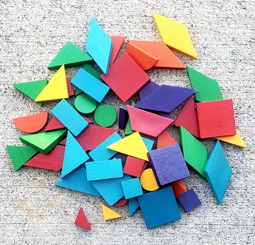 Lot of Wooden Pattern & Blocks for Geometric Math and Puzzles | eBay