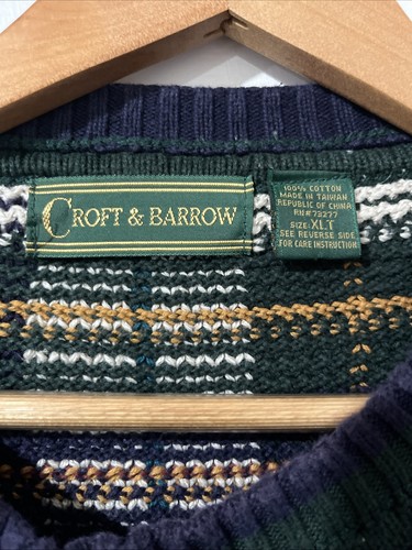Vintage Sweater Croft & Barrow XLT Multi-Colored Incredible Pattern | eBay