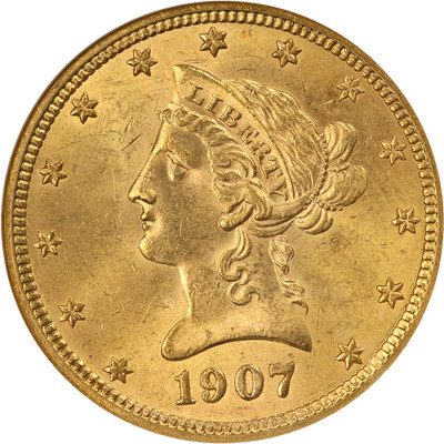 1907 Liberty Gold $10 GOLD CAC Sticker NGC MS61 Strong Strike | eBay