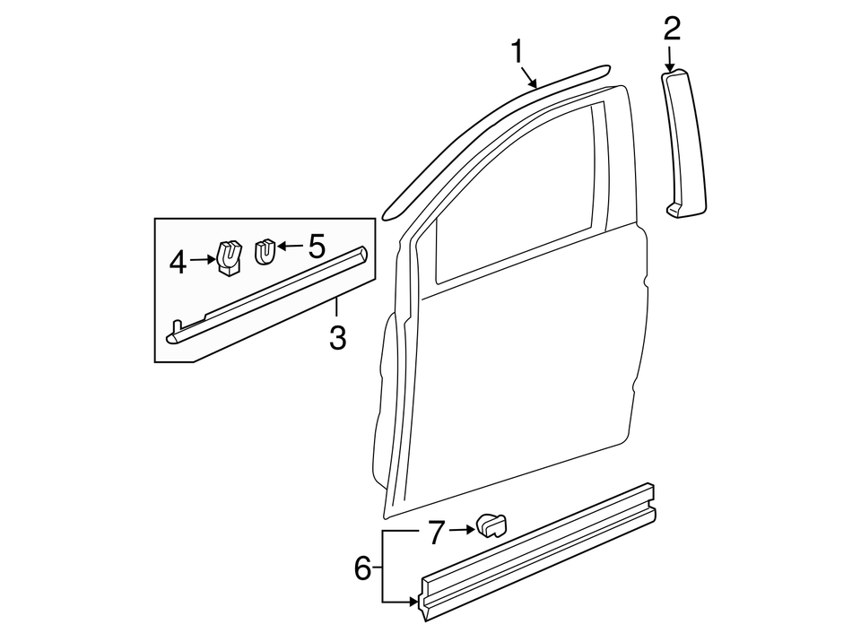 Genuine Honda Protector Assembly L Front Door Side *YR545M* (Desert ...