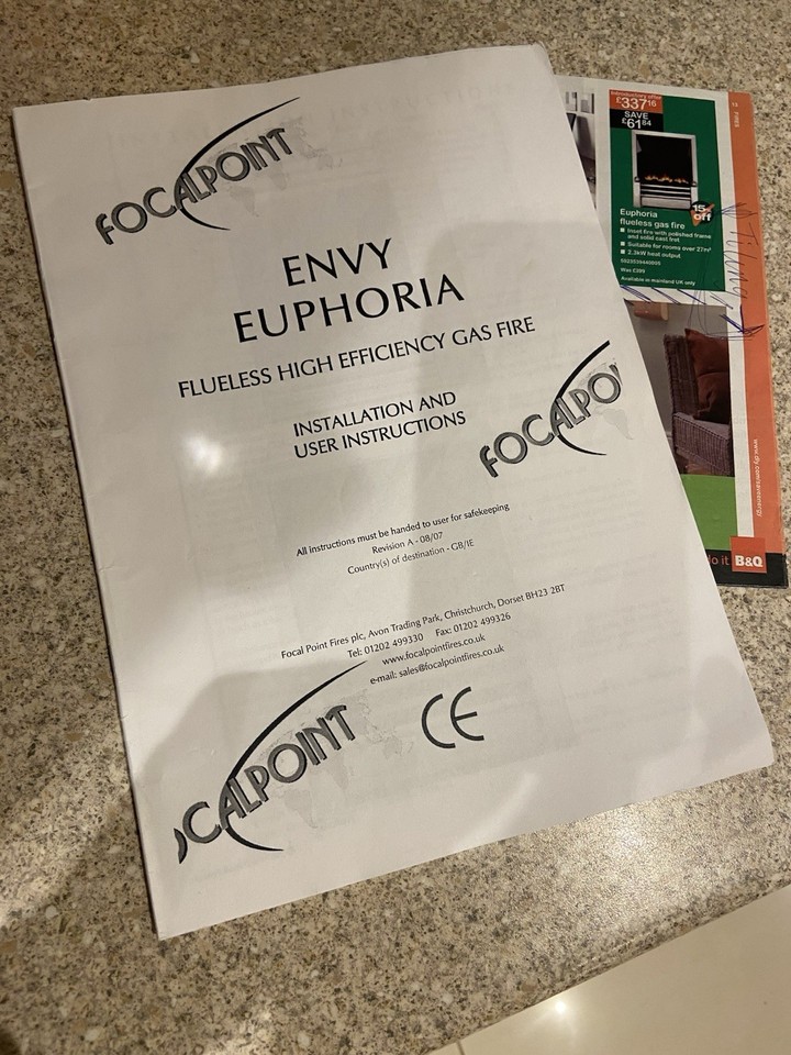 Focal Point Flueless Gas Fire with Chrome Surround | eBay UK