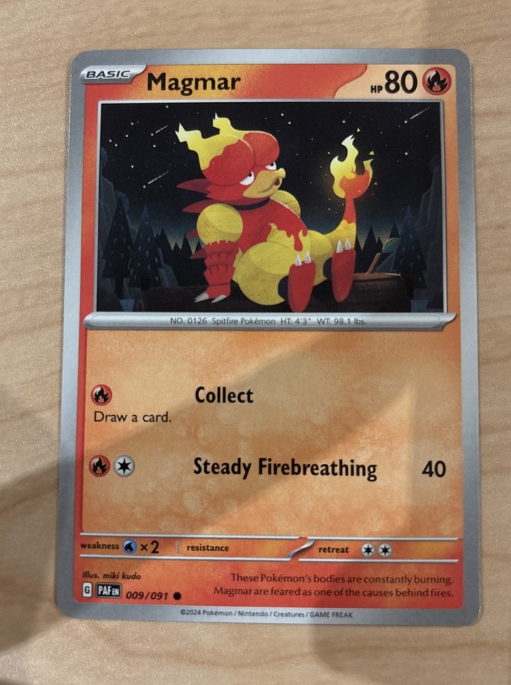 Magmar 009/091 - Paldean Fates - Pokemon Card | eBay Australia