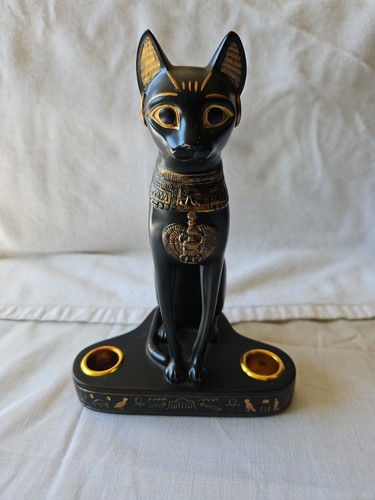 Veronese Egyptian Goddess Bastet Statue Double Candle Holder Summit ...
