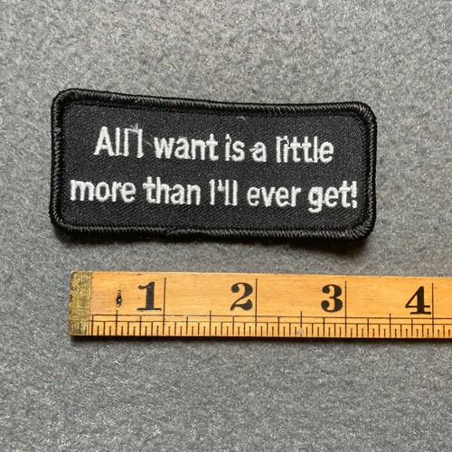 All I Want Is A Little More Than I’ll Ever Get! Patch | eBay