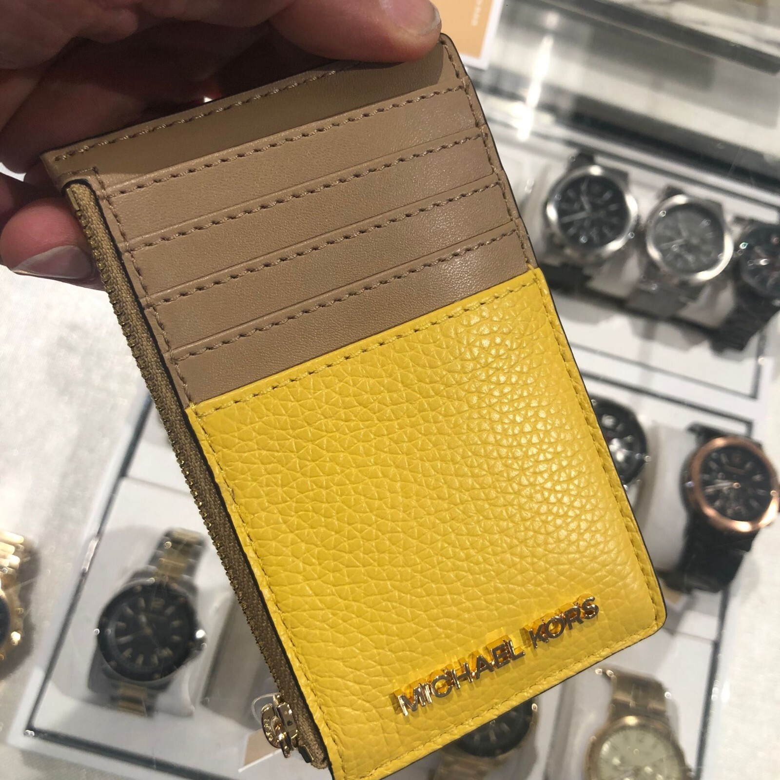 Michael Kors Jet Set Travel Medium Top Zip Card Case Wallet Coin Pouch ...