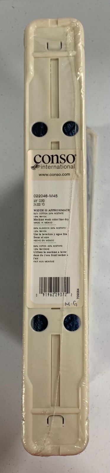 Conso International 3/8" Cord 24 Yards 022046-M45 Trim Cotton Acetate ...