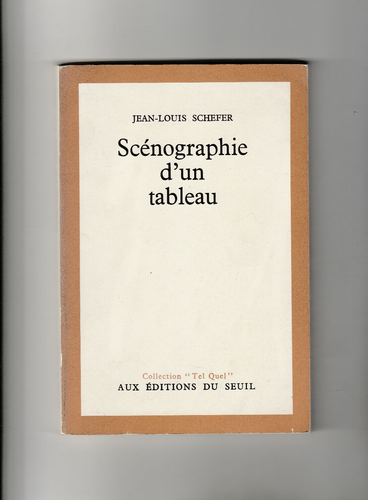 Scénographie d'un tableau Jean-Louis Schefer 1990 collection Tel Quel ...