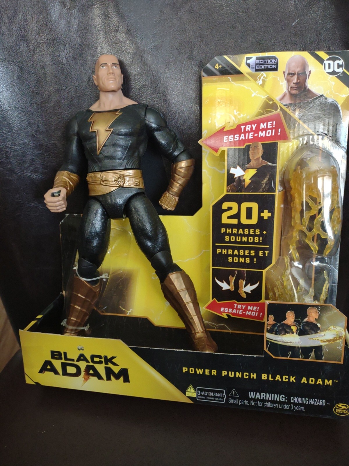 DC Comics, Power Punch Black Adam 12-inch Action Figure, 20+ Phrases ...