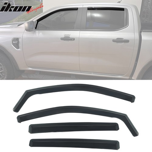 Fits 24-25 Ford Ranger Crew Cab Side Window Visors PC In-Channel ...