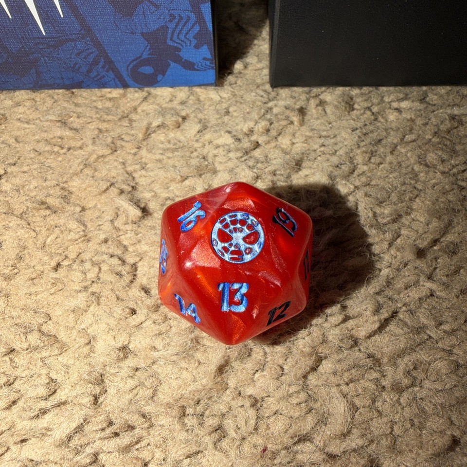 MTG Marvel's Spider-Man Red Die Dice (D20) with card box | eBay