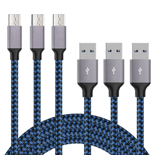 Braided Data Cable,Charger Cable, Fast Charging Black Blue 1M | eBay