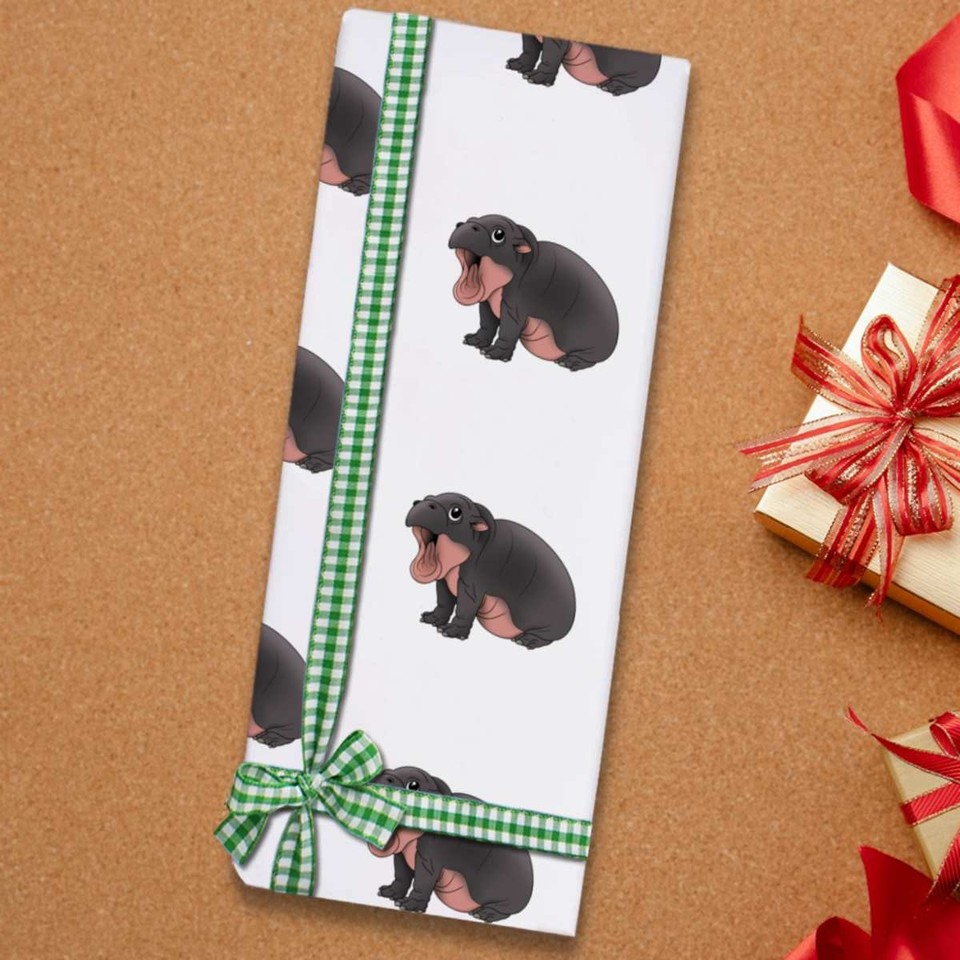 'Roaring Baby Pygmy Hippo' Gift Wrap / Wrapping Paper / Gift Tags ...