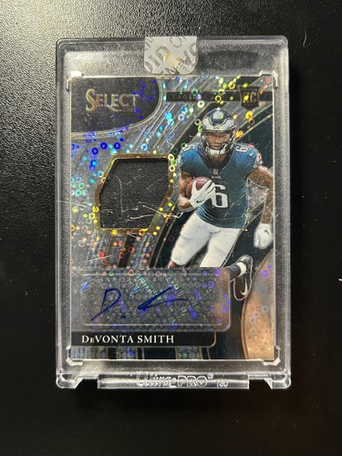 2021 Panini Select #RSM-DVS DeVonta Smith Rookie Signature Disco Prizm ...