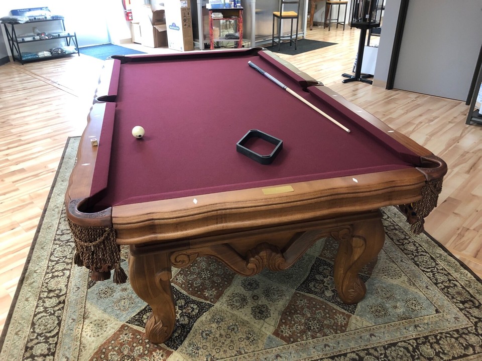 Beautiful Solid Oak Slate Pool Table 8 Foot -- New — No Reserve | eBay