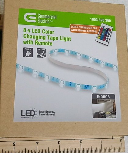 Commercial Electric 8 ft. Indoor LED Color Changing Tape Light with ...