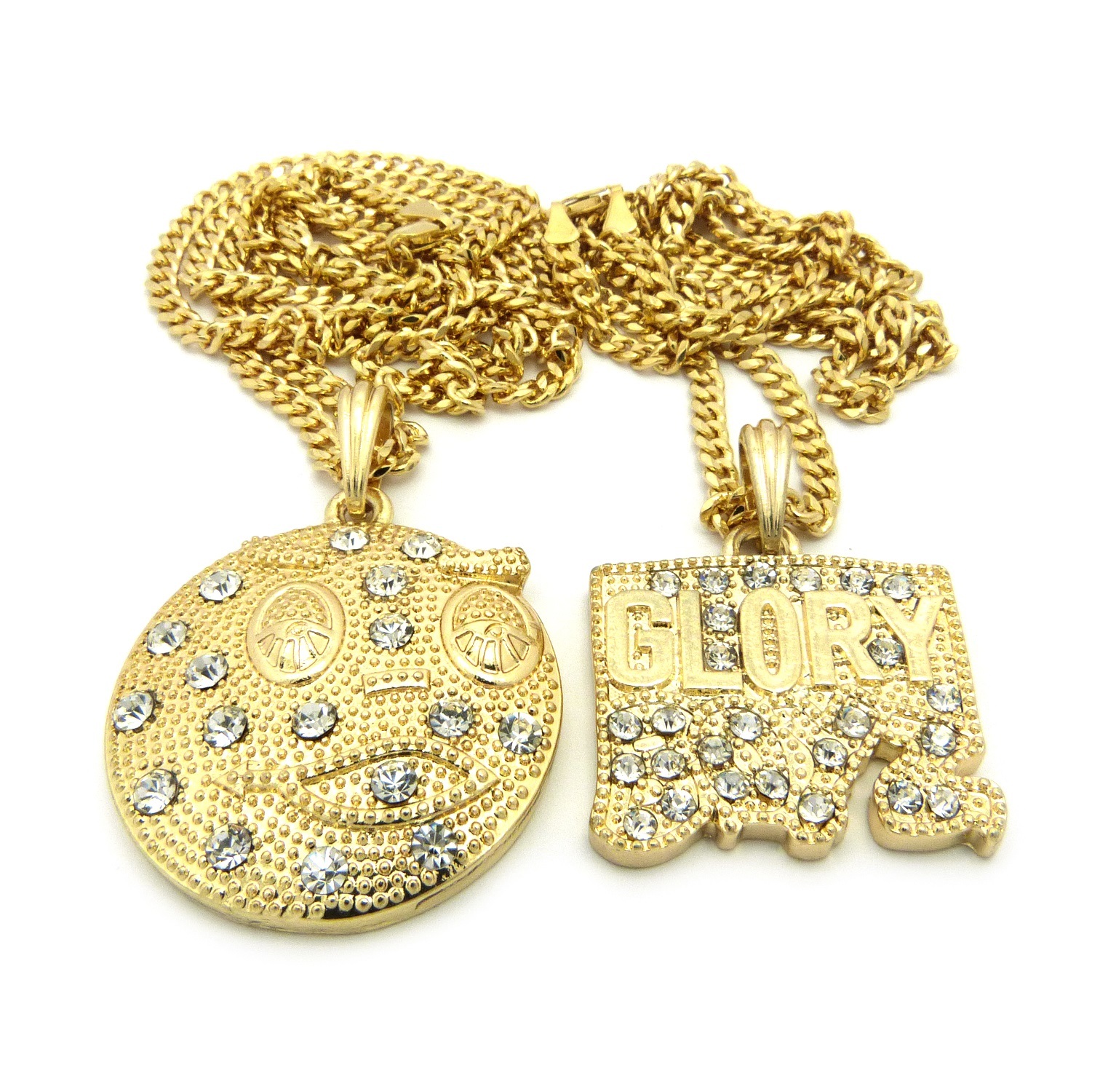 NEW GLORY BOYZ & GLO-GANG PENDANT &24"&30" C-CUBAN CHAIN NECKLACE SET ...