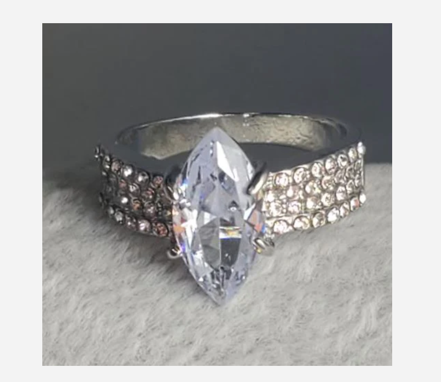 SILVER GEM MULTI RHINESTONES RING SIZE 5 6 7 8 9 10 | eBay