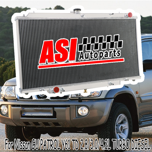 3 Row Aluminum Radiator For Patrol GU Y61 2.8L 6cyl 97-00;3.0L 4cyl ...