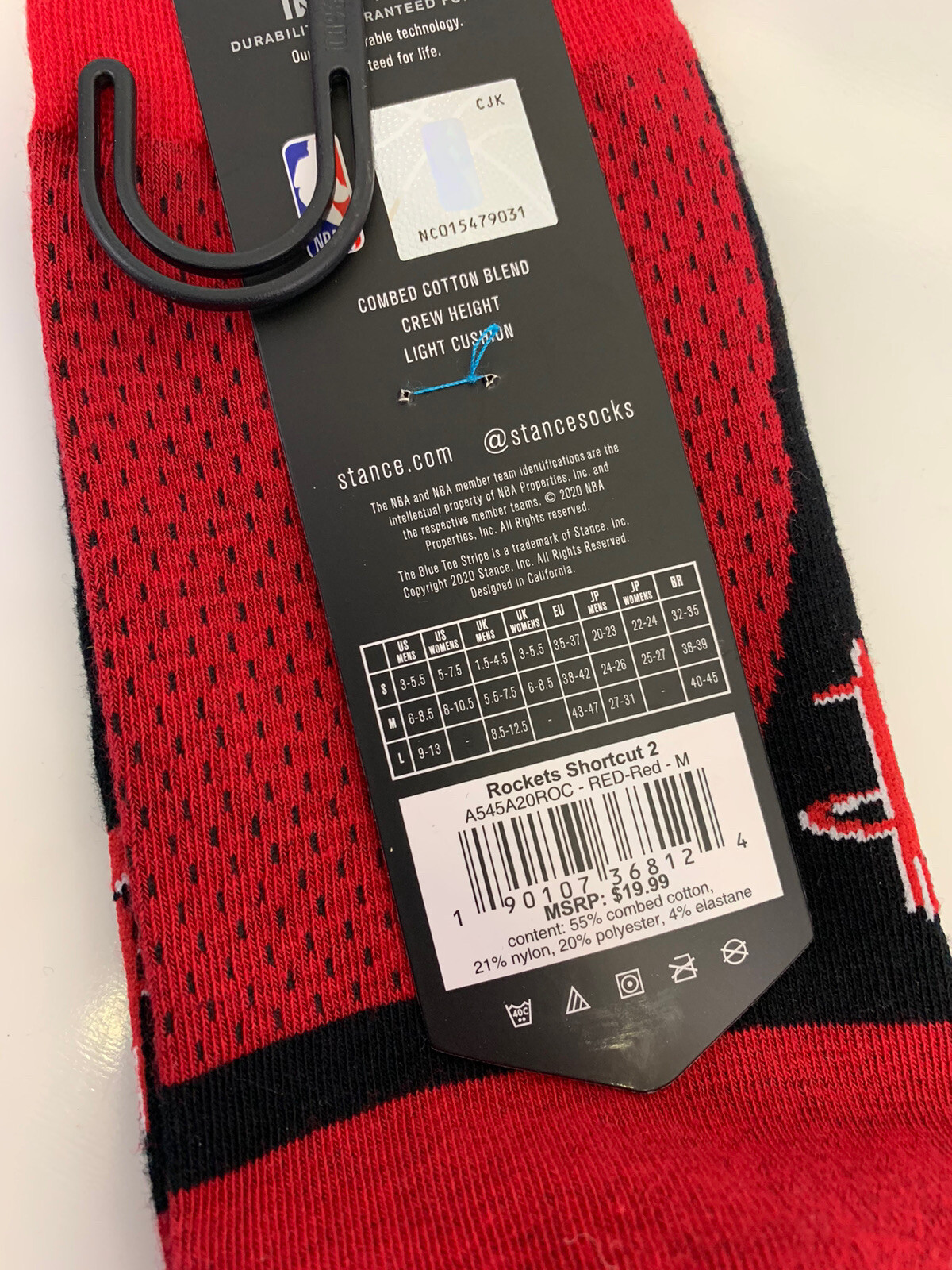 Houston Rockets Stance Shortcut 2 Infiknit Crew Socks Adult Medium 6-8. ...