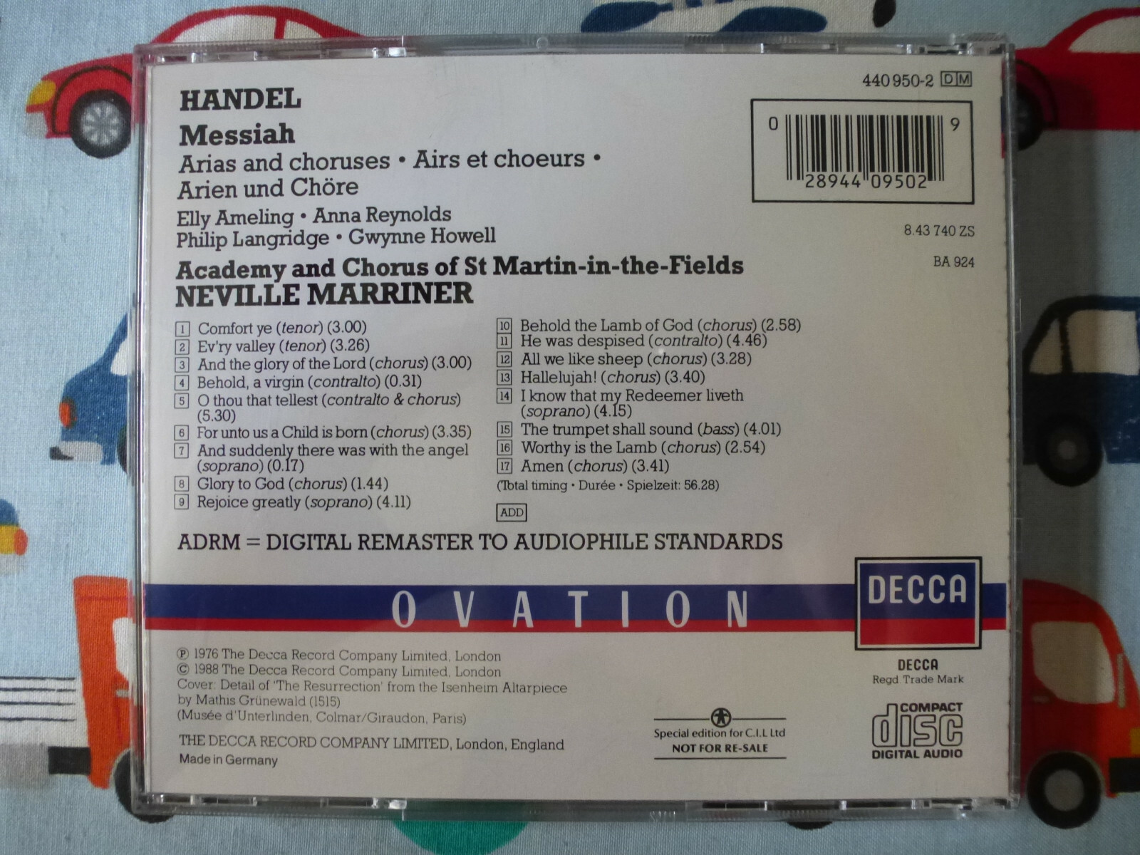 Handel Messiah St Martin-in-the-fields Neville Marriner CD Album Decca ...