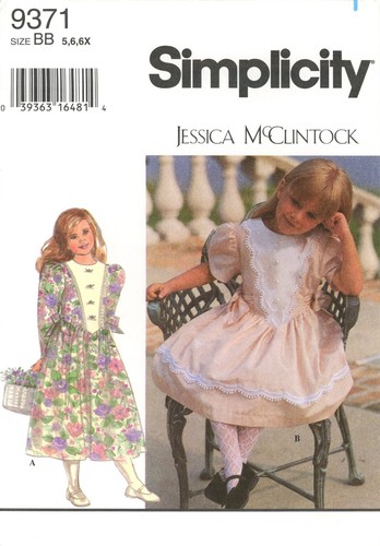Simplicity 9371 Basque Waist Dress, Inset Overlay & Attached Slip Sz 5 ...
