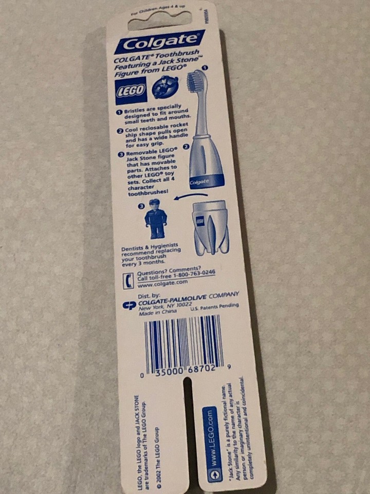 2002 Colgate LEGO toothbrush Yellow/Blue variant Brand NEW Sealed | eBay