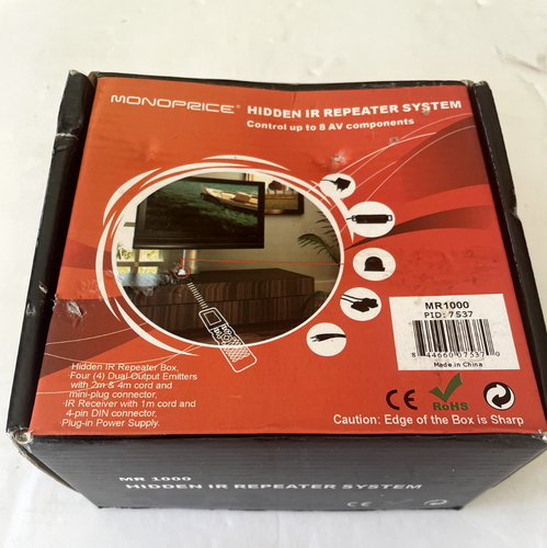 Monoprice Hidden IR Repeater System Kit MR1000 Receiver - Emitters 7537 ...