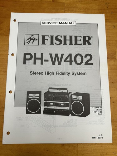 Fisher PH-W402 Stereo High Fidelity System Service Manual OEM Vintage ...