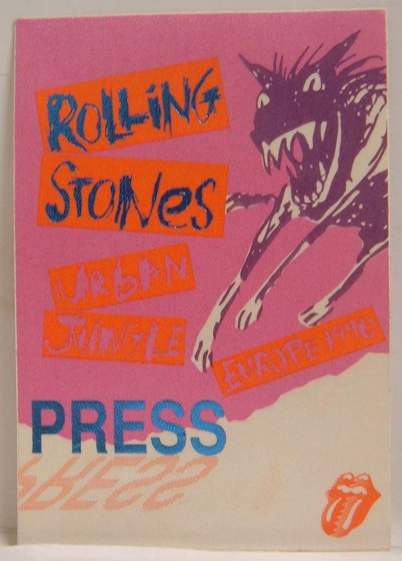 THE ROLLING STONES - ORIGINAL URBAN JUNGLE CLOTH TOUR BACKSTAGE PASS | eBay