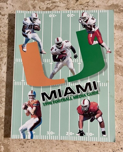 University Miami Hurricanes 1998 FOOTBALL MEDIA GUIDE | eBay