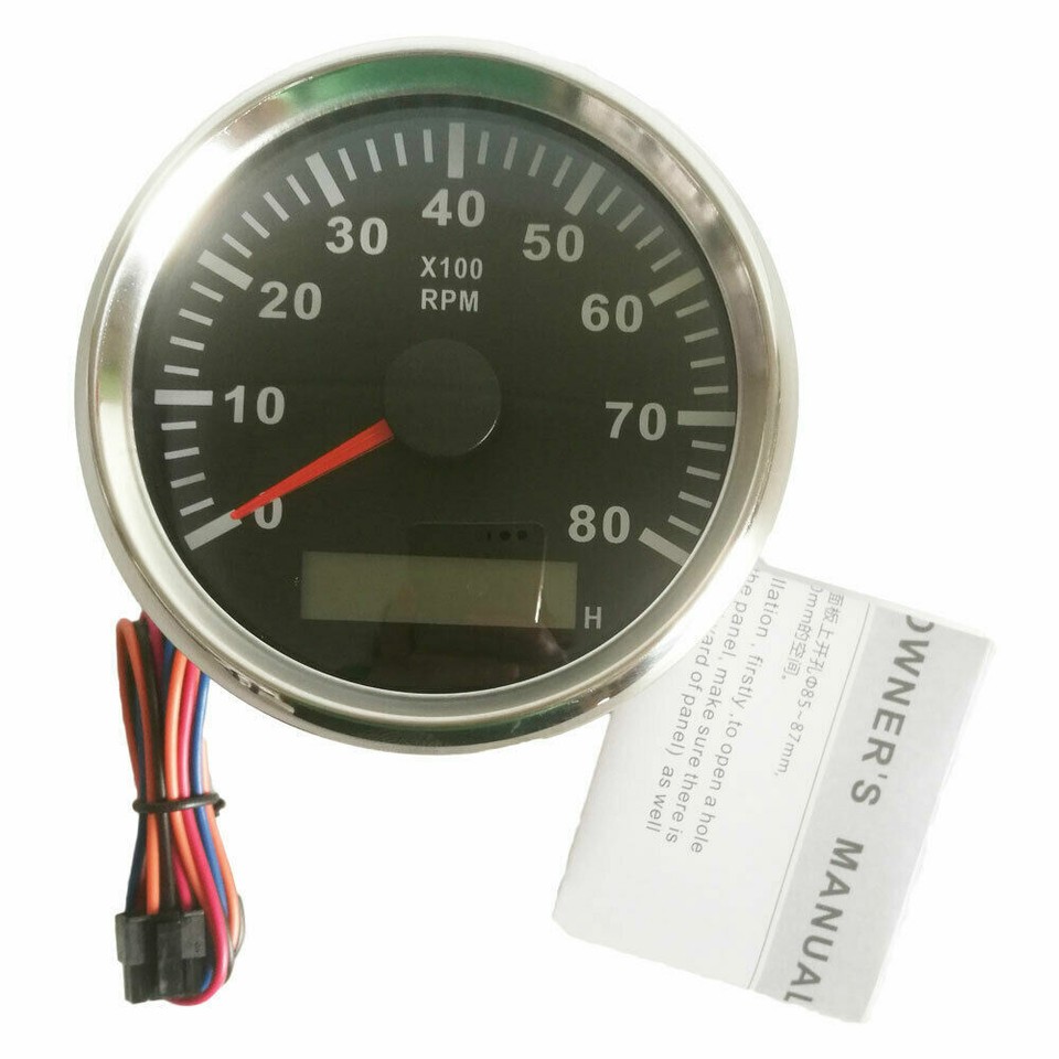 2 Gauge Set 0-200KMH GPS Speedometer 8000rpm Tachometer Red LED for ...
