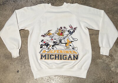 1993 Michigan Wolverines Looney Tunes Collegeware Football Sweatshirt ...