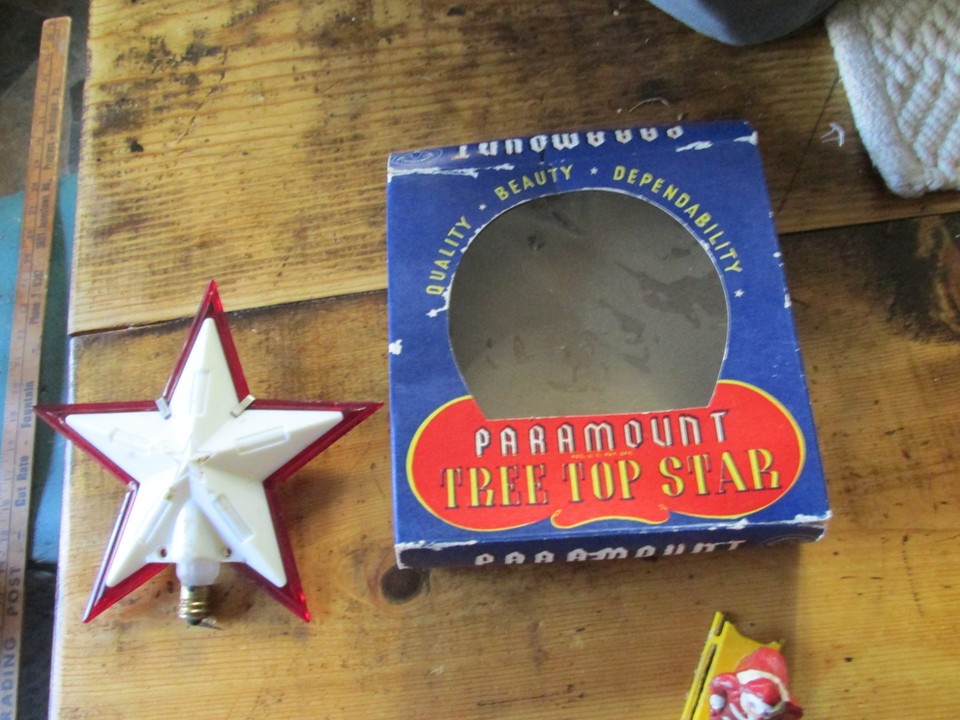 VTG Paramount Tree Top Star and Santa on Slay | eBay