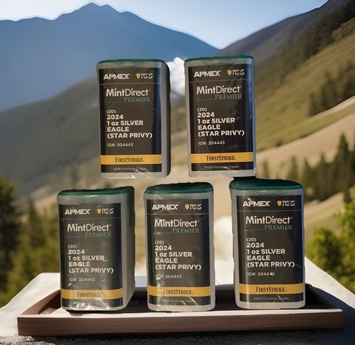 2024 Silver Eagle Star Privy 20 coin Tube First Strike Limited Sealed ...