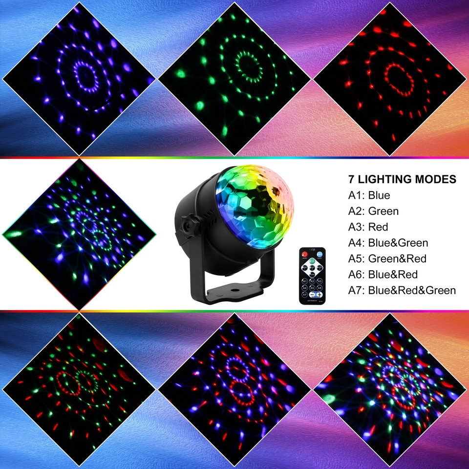 2PCS Magic Ball Light LED RGB Party Disco Lights Rotating Stage Club DJ ...